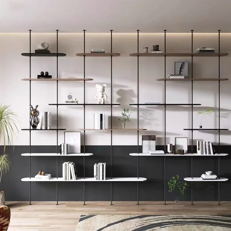 Minimalist indomitable shelves Floor-to-ceiling wrought iron ...