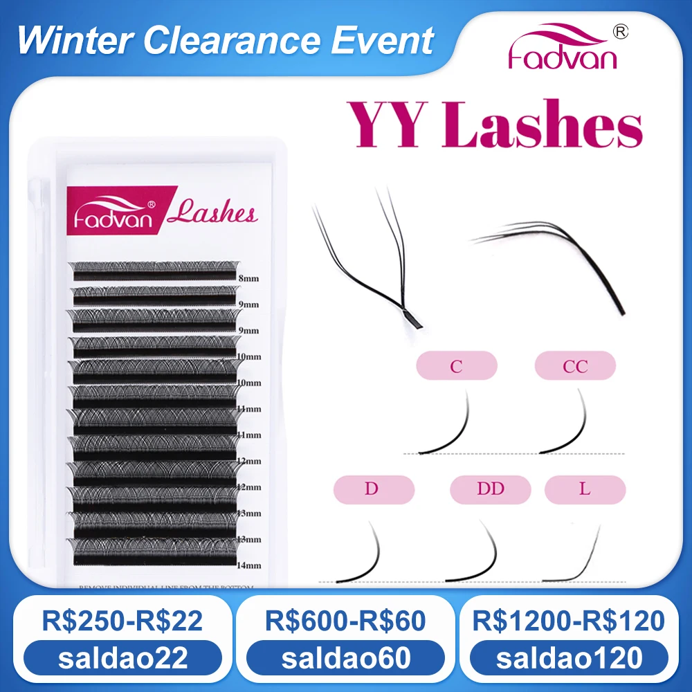 Fadvan Yy Shape Lashes 0.05/0.07 Faux Mink C/d 8-15 Mm Black/brown ...