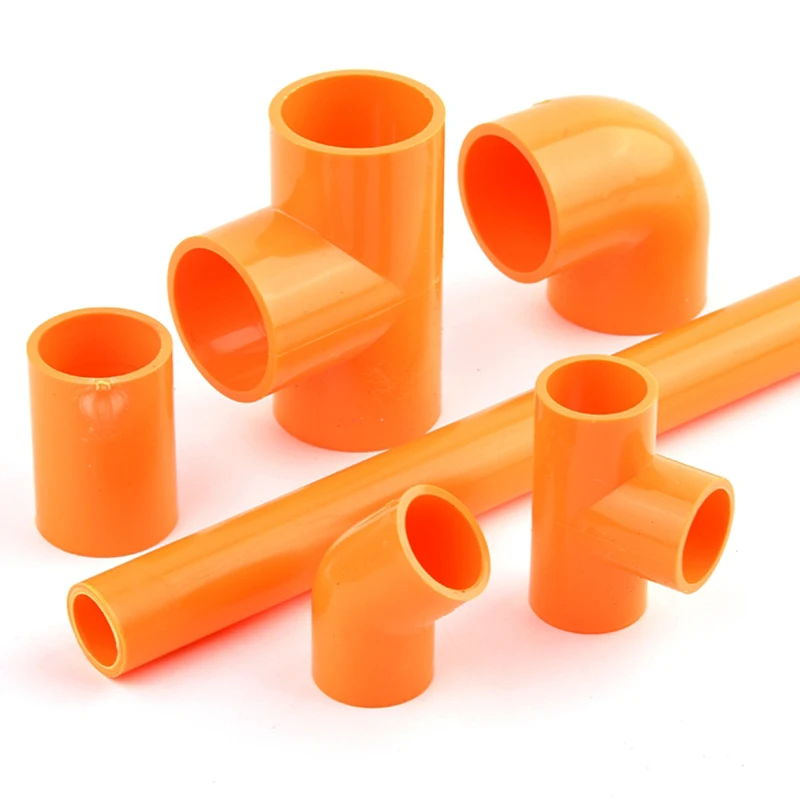 Orange PVC Pipe Connector 20~50mm Direct Tee 90° Elbow Joint Garden ...