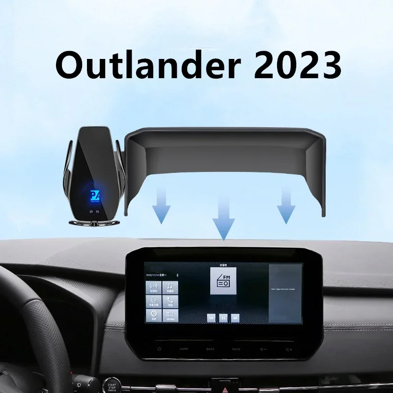 For-2023-Mitsubishi-Outlander-Car-Screen-Phone-Holder-Wireless-Charger ...
