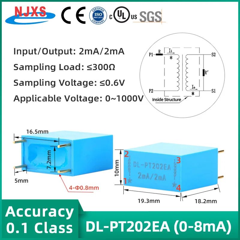 Micro-Precision-Voltage-Transformer-2mA-2mA-Maximum-Input-0-8mA-AC-PCB ...