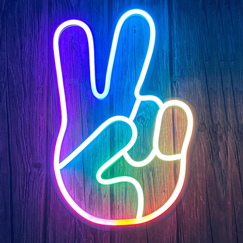 Neon Colored Peace Signs