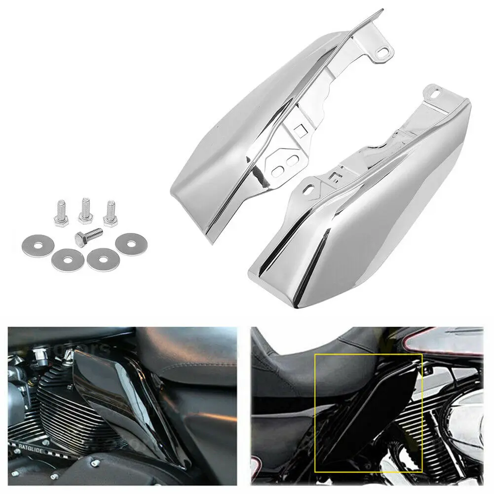 Motorcycle-Chrome-Mid-Frame-Air-Heat-Deflector-Fairing-For-Harley ...