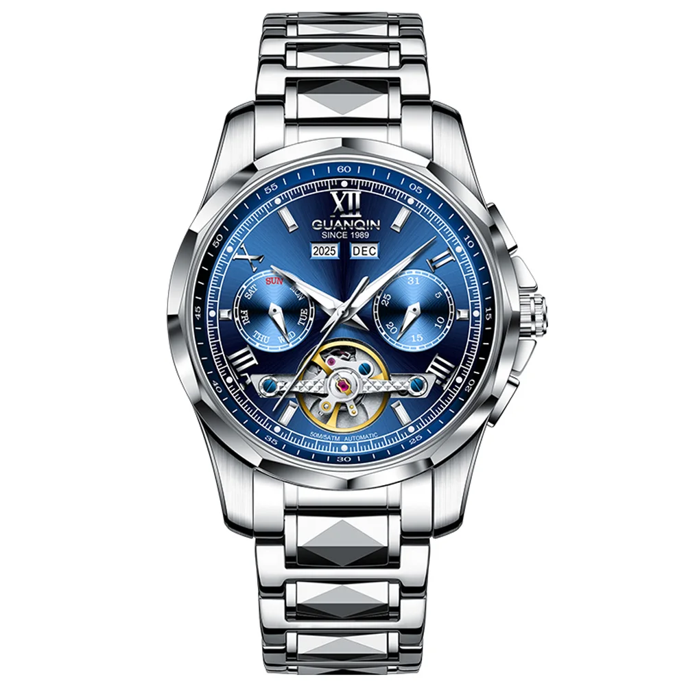 Men's Waterproof Luminous Tungsten Steel Automatic Mechanical Watch ...