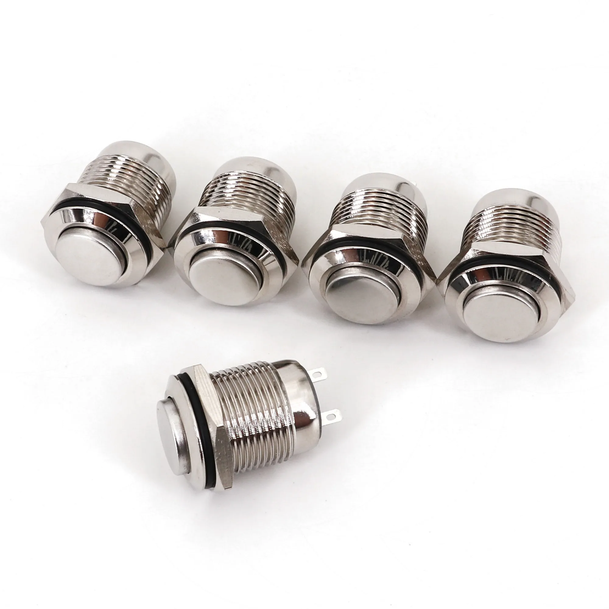 5Pcs-Metal-16mm-2Pin-ON-OFF-Latching-High-Round-Push-Push-Button-Switch ...