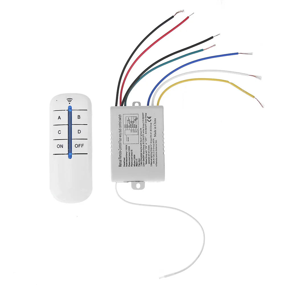 4-Relay-220V-Digital-Intelligent-Wall-Lamp-Wireless-Remote-Control ...
