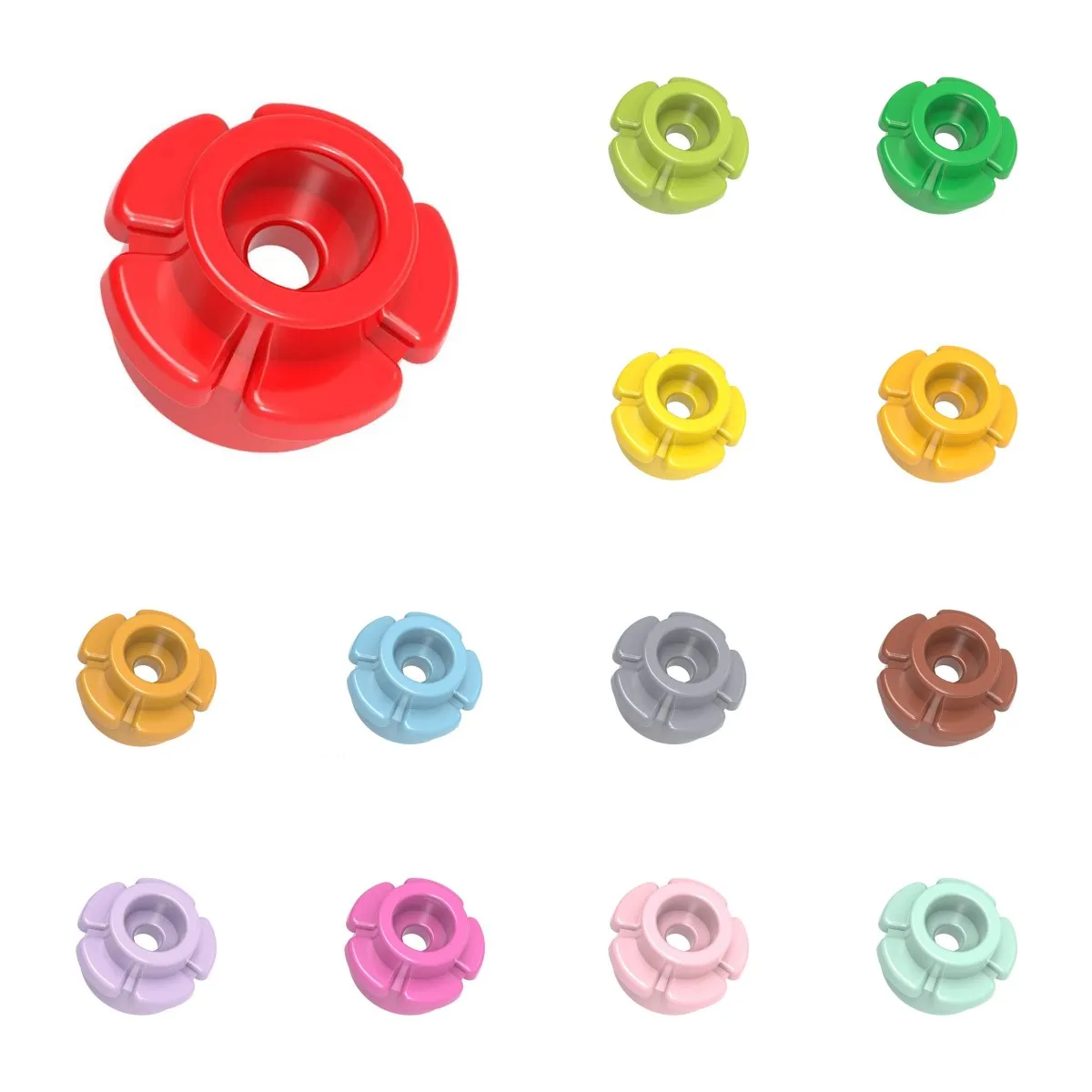 50pcs MOC Plant Building Blocks 24866 1x1 five Petal Flowers Grass DIY ...
