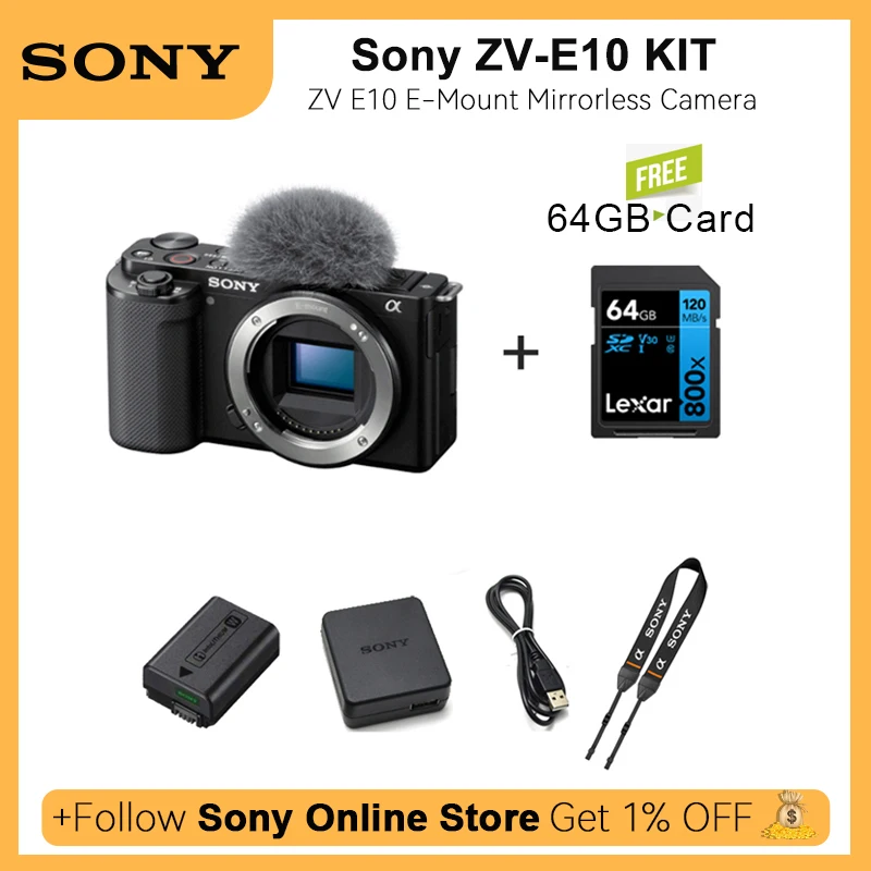 Sony-cámara Alpha ZV-E10 zve10 sin Espejo, videocámara Digital compacta con lente de 16-50mm, E10