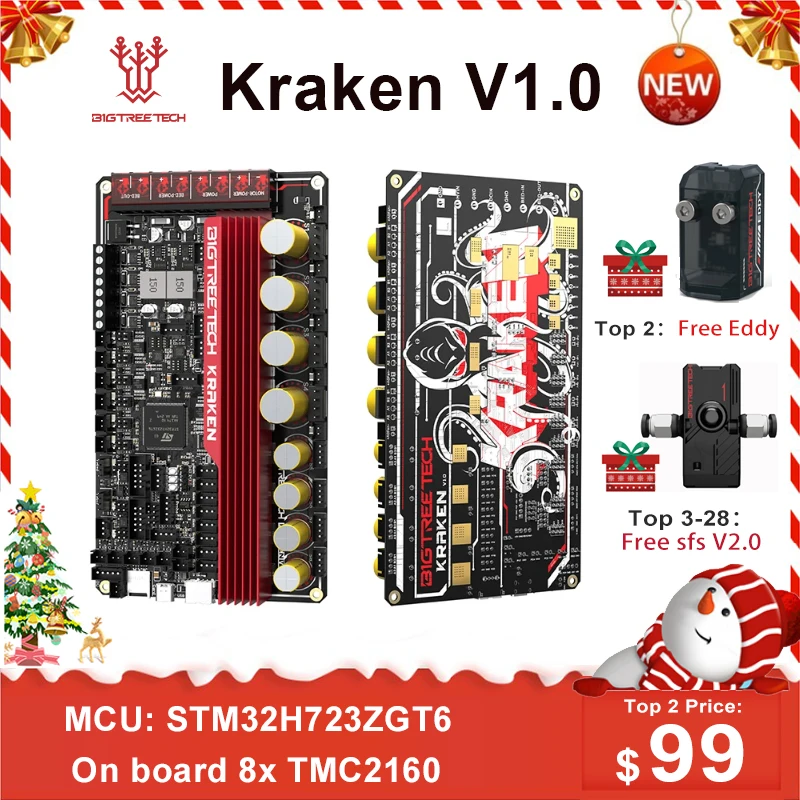 BIGTREETECH-Kraken-MotherBoard-with-8pc-TMC2160-Driver-Max31865-24-60V ...