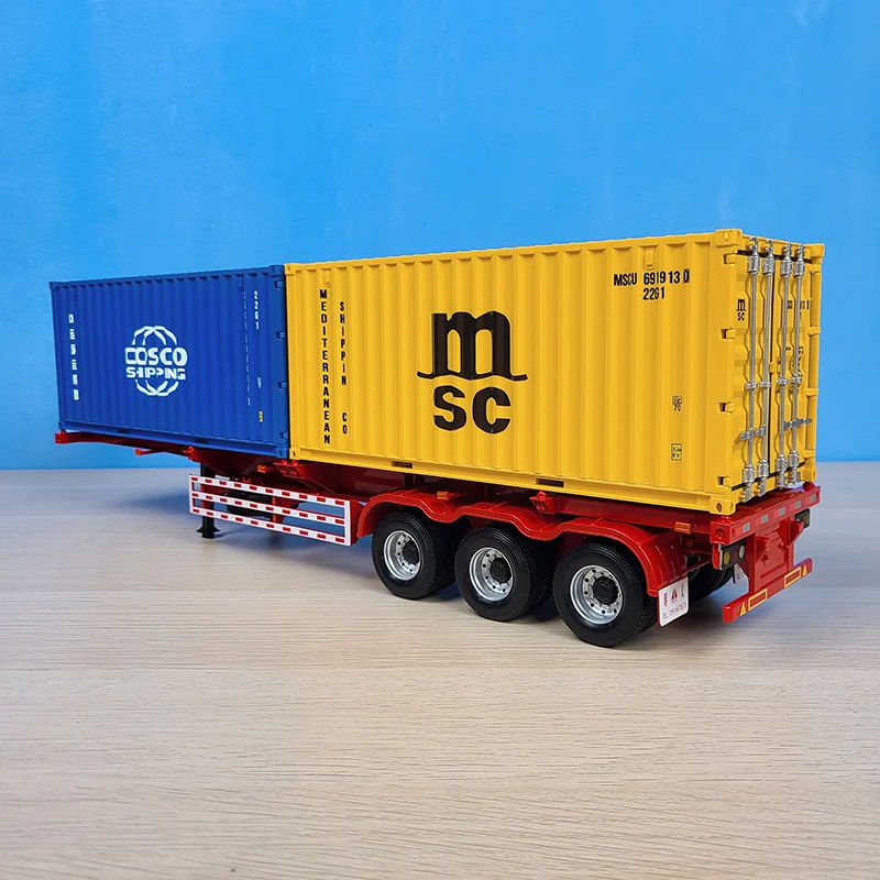 1:24 Scale Alloy Skeleton Truck Semi-trailer Freight Trailer ABS ...