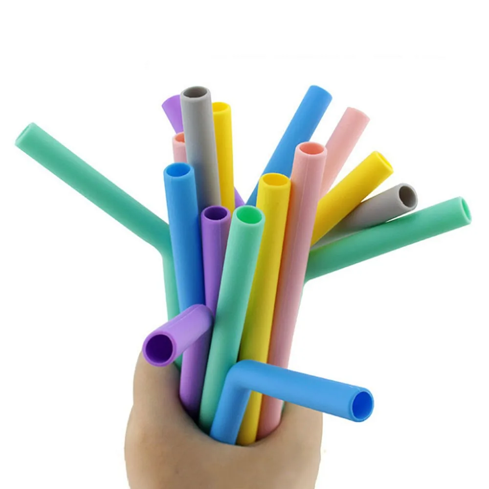 5Pcs-Lot-Food-Grade-Elbow-Silicone-Straw-Set-Premium-Reusable-Pipe-for ...