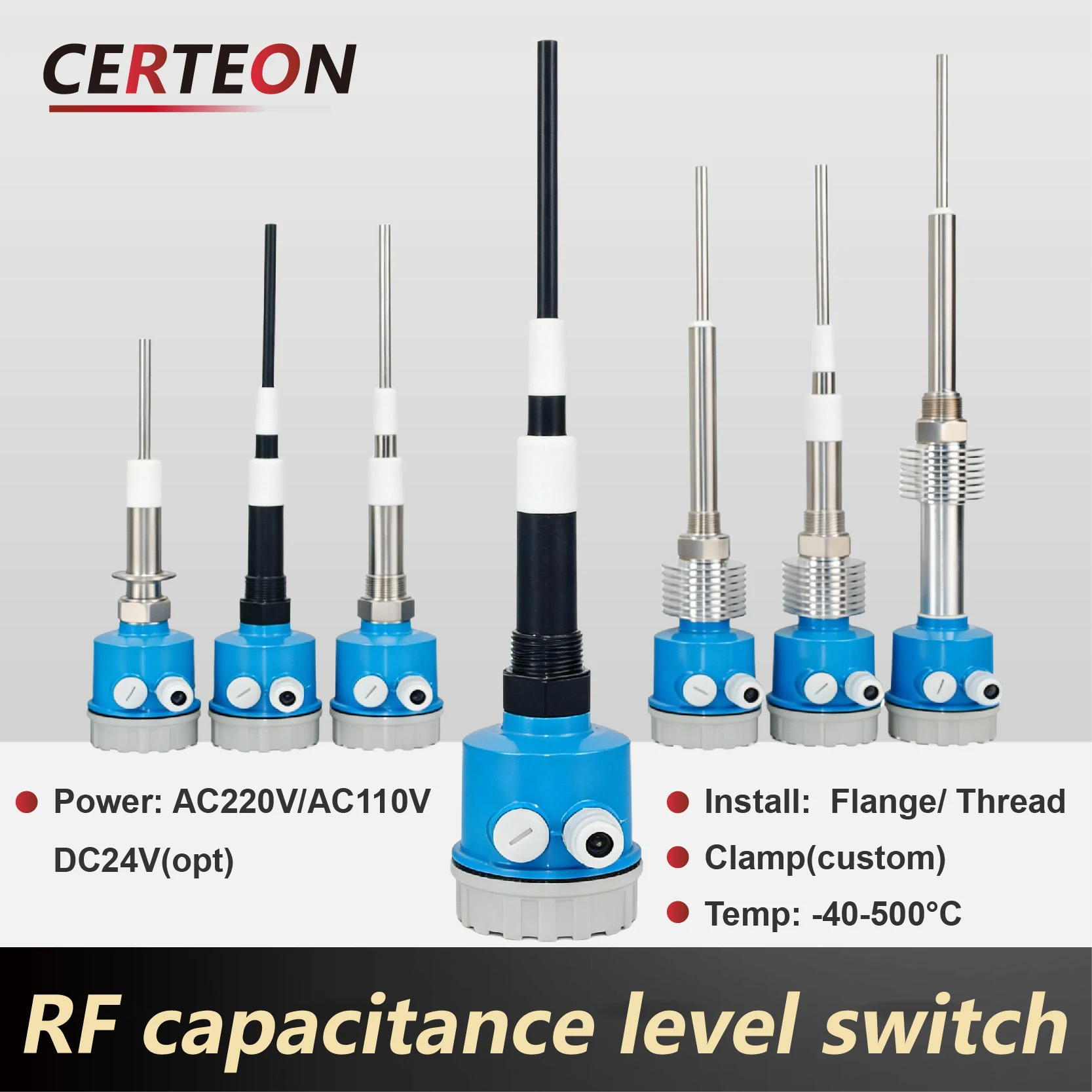Sensor de Nível RF CKSP-100 para Líquido e Sólido Tipo Admissão ...