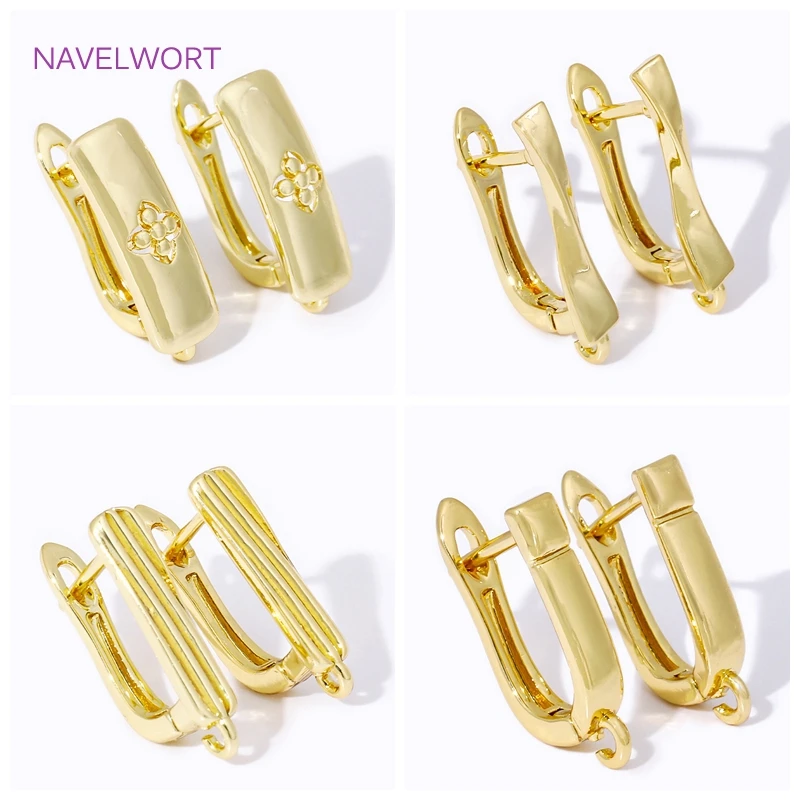 18K-Gold-Plated-Smooth-Earring-Clasps-Brass-Earring-Hook-Findings ...