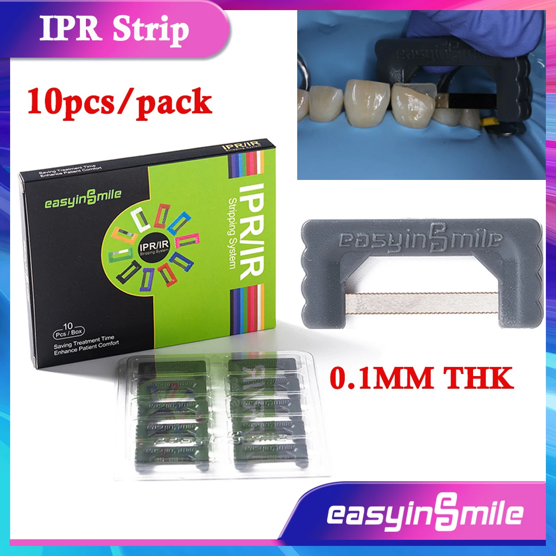 Easyinsmile 10Pcs Dental Abrasion Strips Orthodontic IPR Strip 0.1MM ...