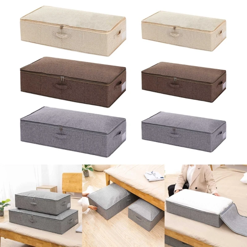 Quilt-Bed-Bottom-Storage-Box-Fabric-Folding-Clothes-Moisture-Proof ...