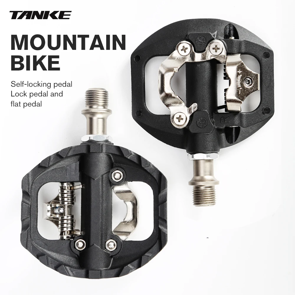 TANKE-Mountain-Bike-Pedals-3-Sealed-Bearing-SPD-Dual-Clipless-Flat-Lock ...