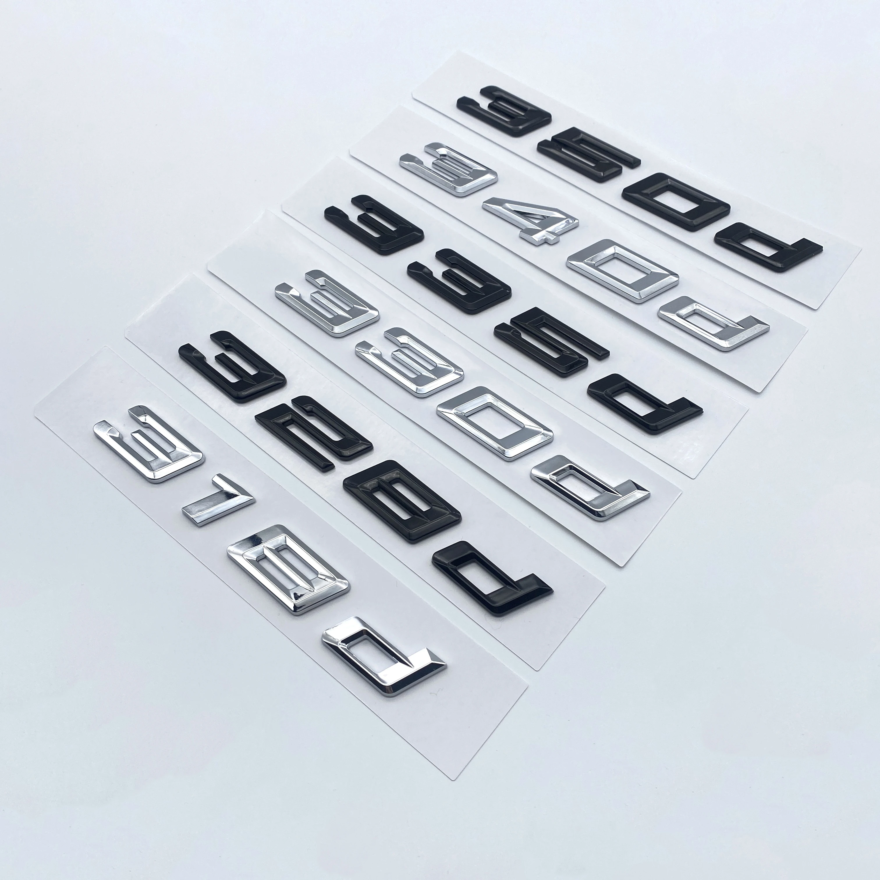 New Font 318d 320d 325d 328d 330d 335d Black Chrome Numbers Letters ...