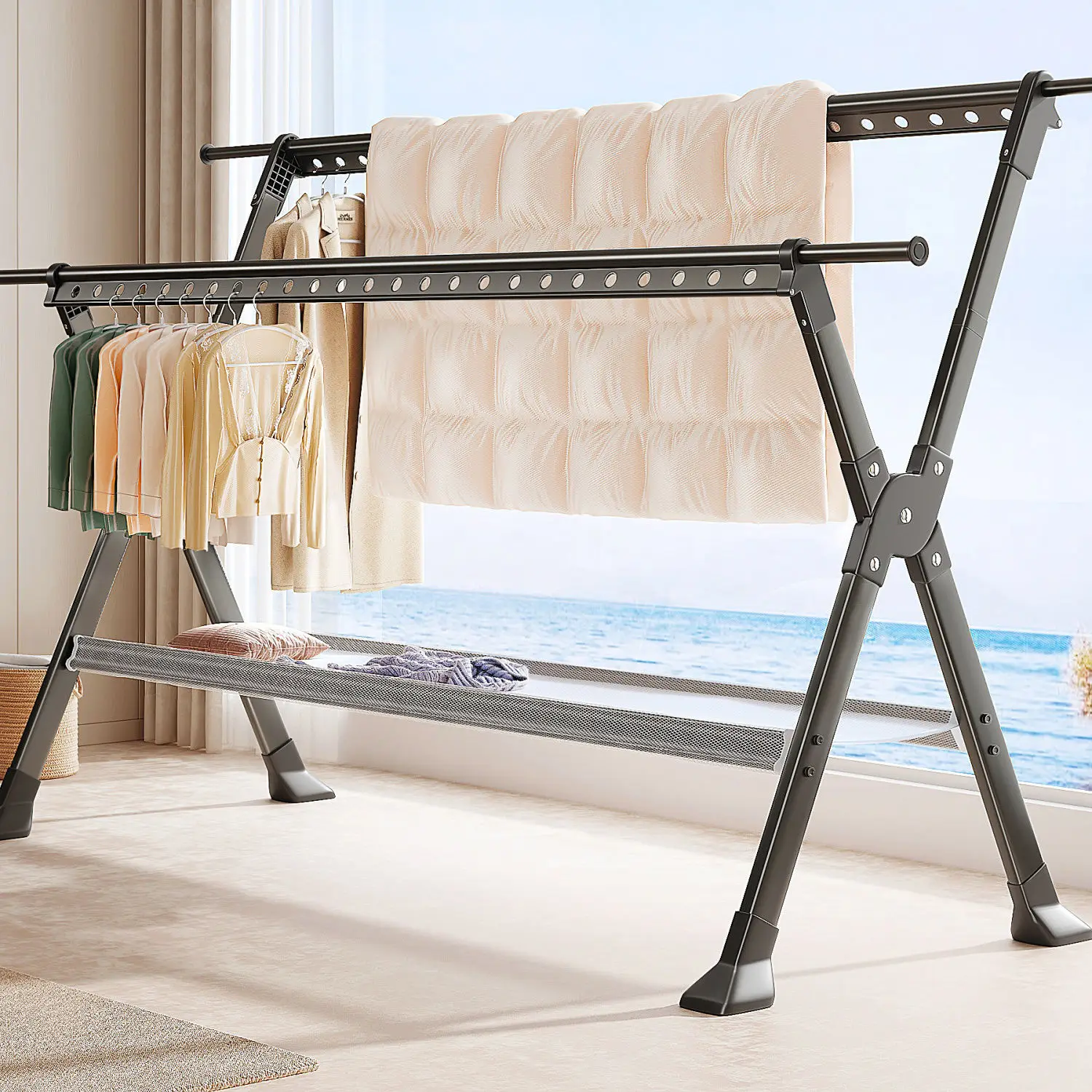 drying-rack-floor-foldable-cool-clothes-drying-rack-multi-functional ...