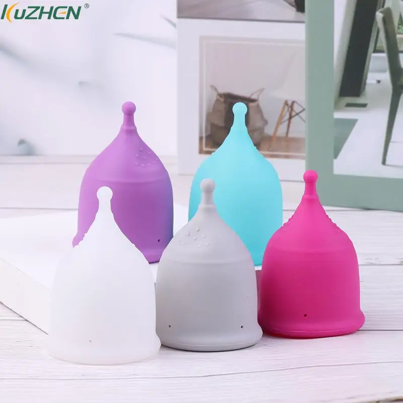 Portable-Drop-Shaped-Menstrual-Cup-Medical-Silicone-Leak-proof-Lady ...