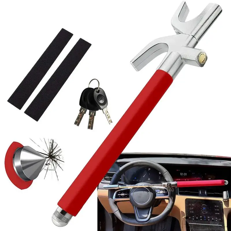 Vehicle-Steering-Wheel-Lock-Car-Anti-Theft-Security-Lock-Twin-Hooks ...