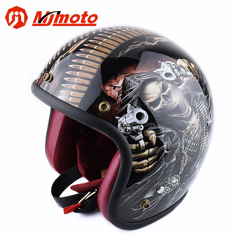 CRG-DOT-Certified-Motorcycle-3-4-Face-Helmet-Vintage-Moto-Combination ...