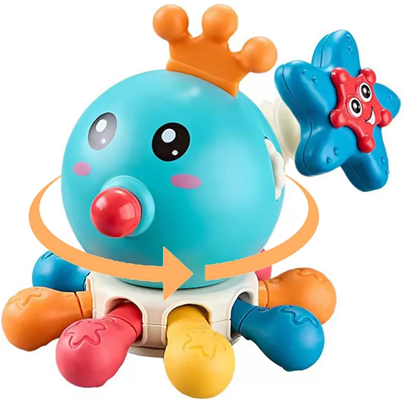 Baby-Teething-Toys-Baby-Octopus-Spinning-Toys-Montessori-Exercise-Press ...
