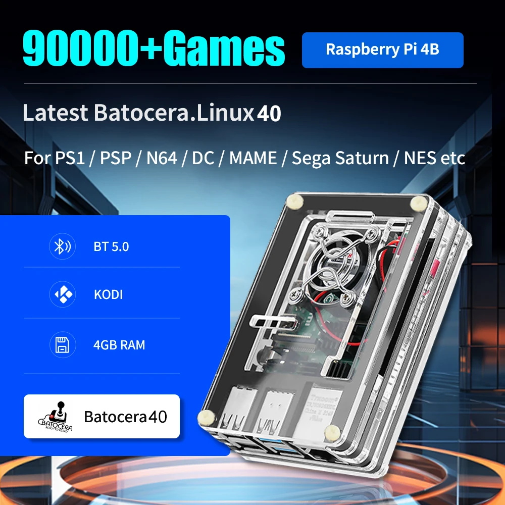 Raspberry-Pi-4-Model-B-4G-RAM-Retro-Video-Game-Console-Latest-Batocera ...