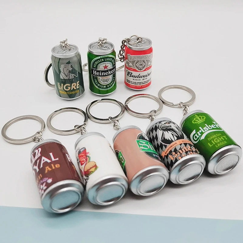 Simulação Canned Beer Can Keychain, Boy Keyring, Cool Trinket ...