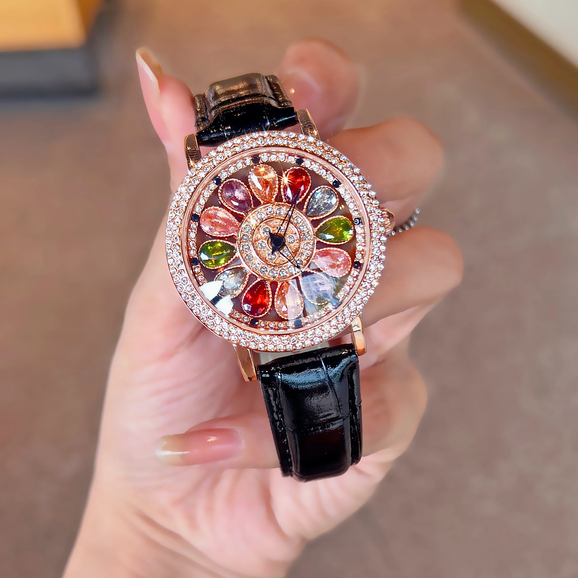 1pc Dazzling And Fashionable Women's Quartz Watch With Colorful ...