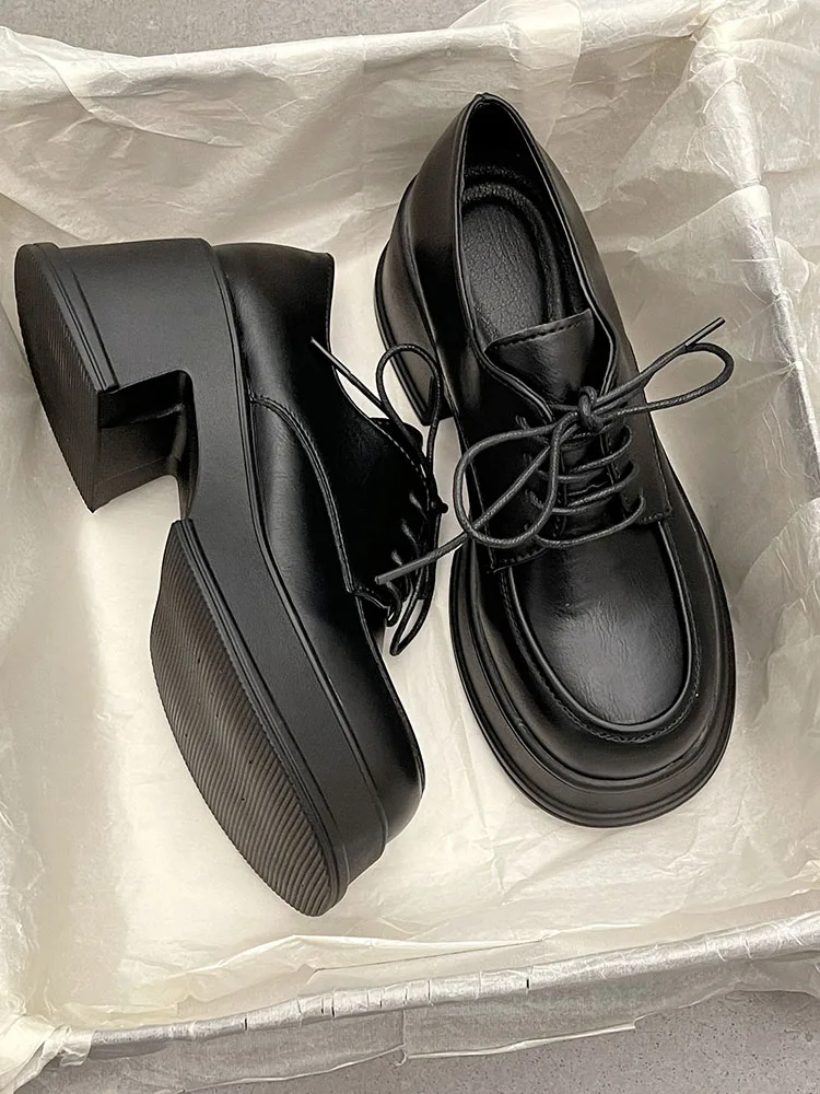 British-Style-Flat-Black-Shoes-For-Women-Oxfords-Casual-Female-Sneakers ...