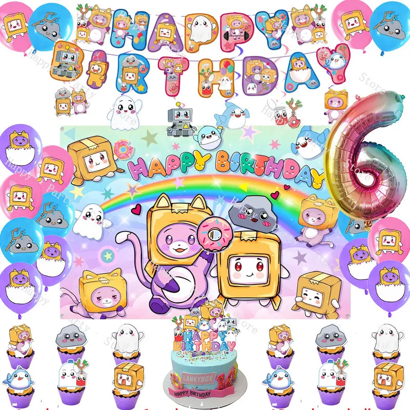 The-Game-Lankybox-Birthday-Party-Decoration-Lankybox-Banner-Balloon ...