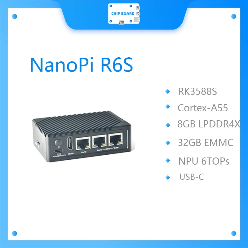 Friendly NanoPi R6S Router RK3588S Cortex A76, 8GB DDR4 32GB eMMc 2.5G ...