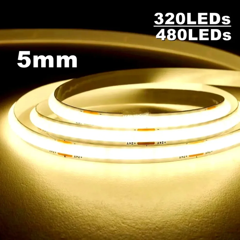 5mm-COB-LED-Strip-Light-High-Flexible-Tape-Ribbon-Led-Lights-For-Room ...