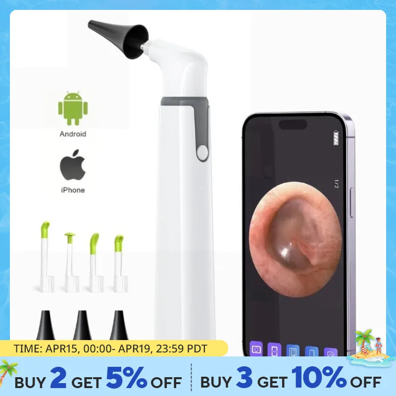 Visual-Ear-Scoop-Endoscope-WiFi-Wireless-Otoscope-Ear-Wax-Removal-3-9mm ...