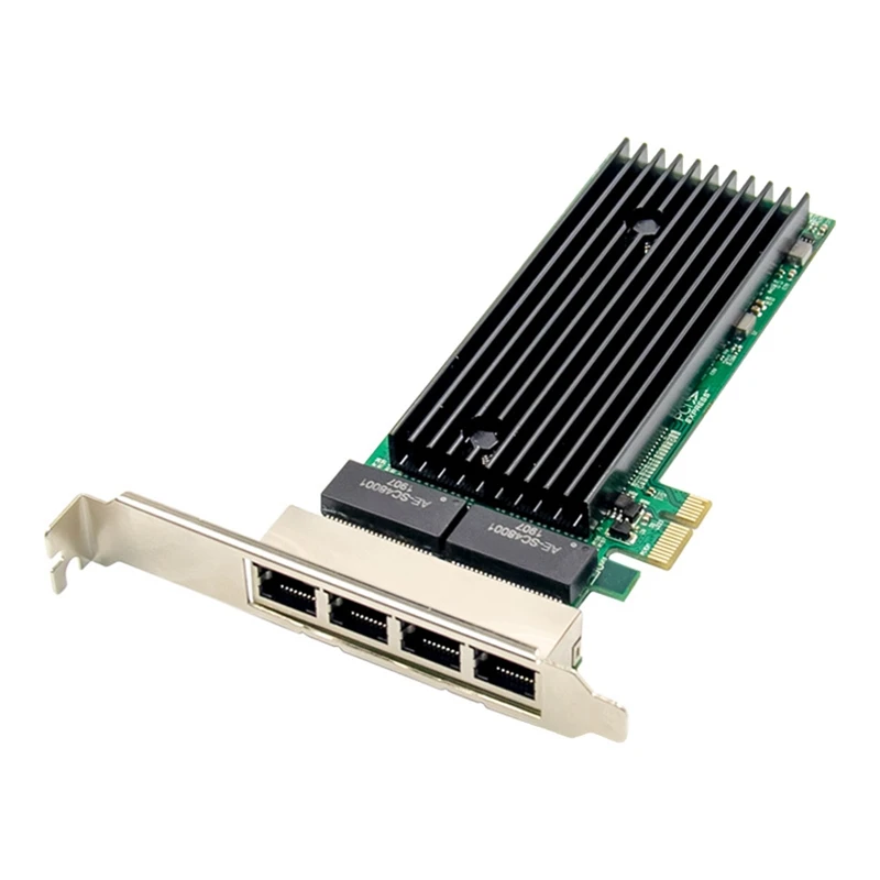 Pci e 4 porta rj45 servidor 1x pcie x1 intel 82576 chip 10/100/1000mbps ...