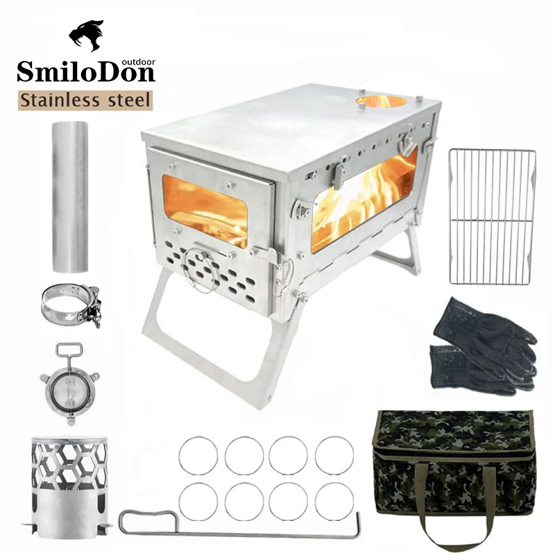 Smilodon-Folding-Stainless-Steel-Firewood-Stove-Portable-Camping-Tent ...