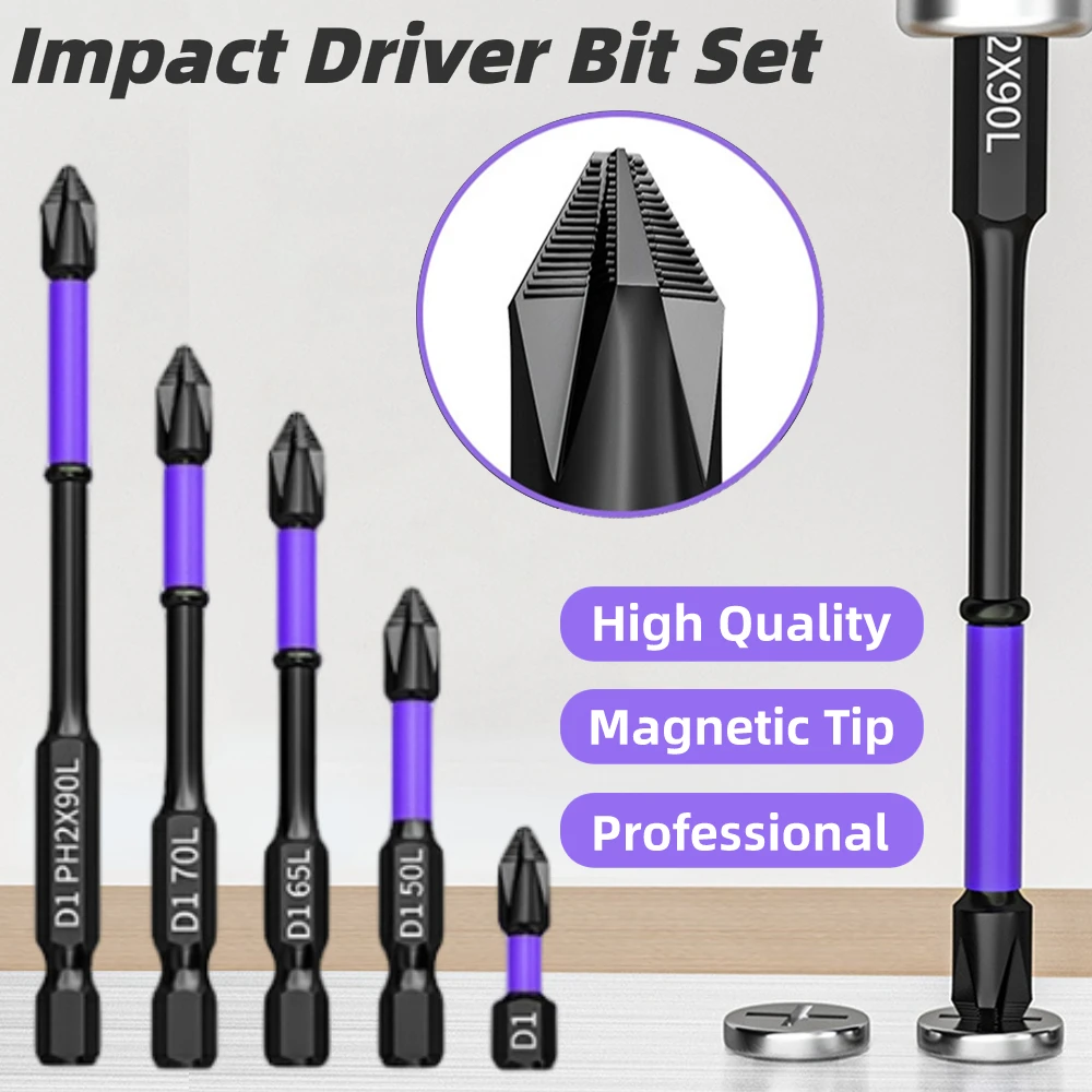 Magnetic-Cross-Screwdriver-Bits-D1-High-Hardness-Anti-shock-Batch-Head ...