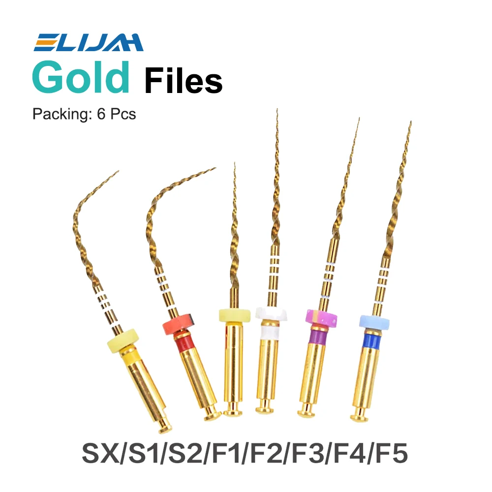 6Pcs-Box-19mm-21mm-25mm-31mm-SX-F3-Denspay-Dental-Gold-Flexible-Files ...