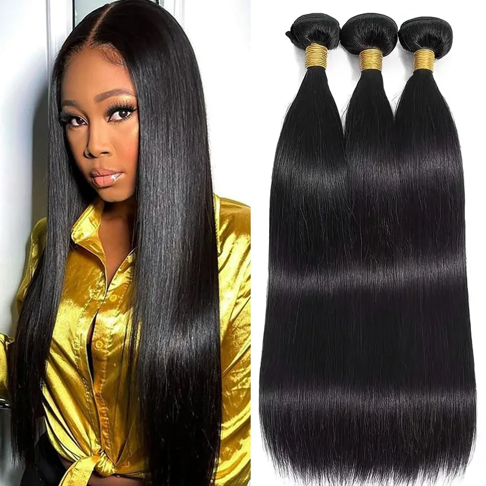 Straight-30-32-Inch-Hair-Brazilian-Remy-Unprocessed-Hair-Natural-Color ...