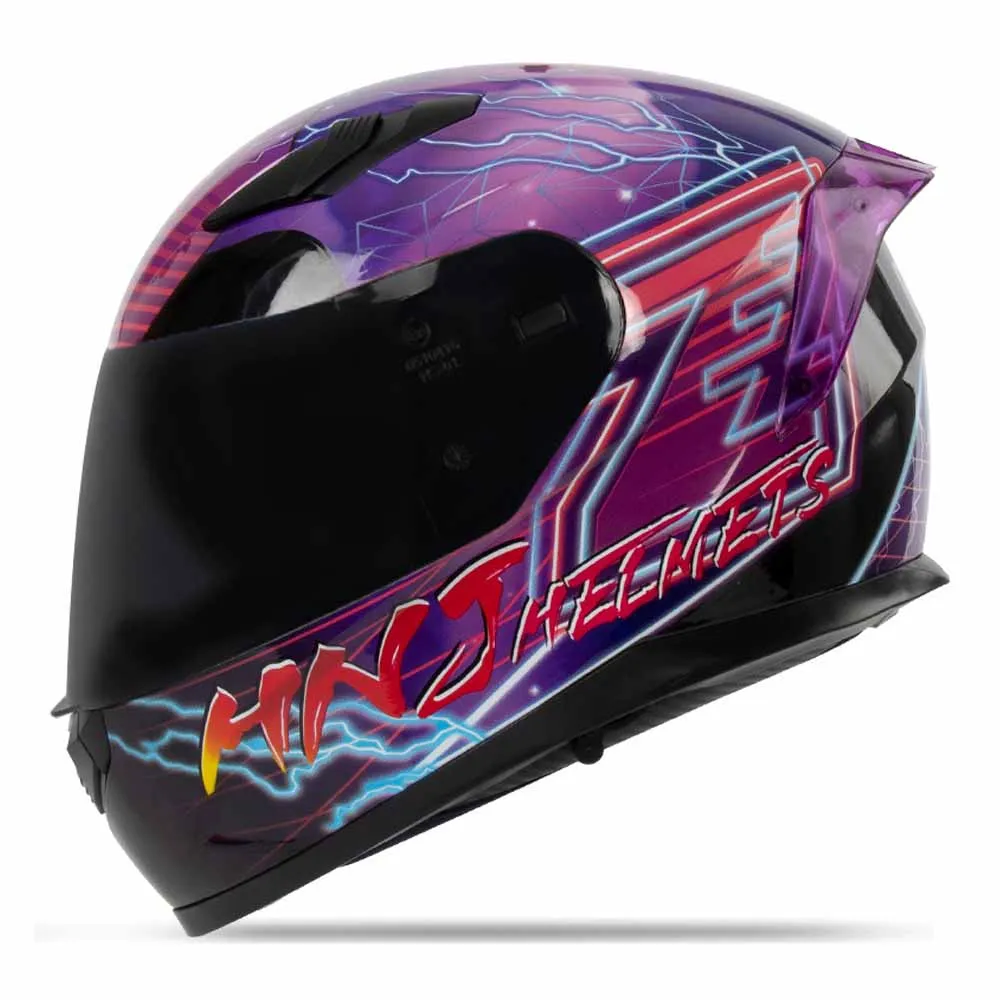 Purple-Lightning-Full-Face-Biker-Helmets-Wear-Resistant-Motorcycle ...
