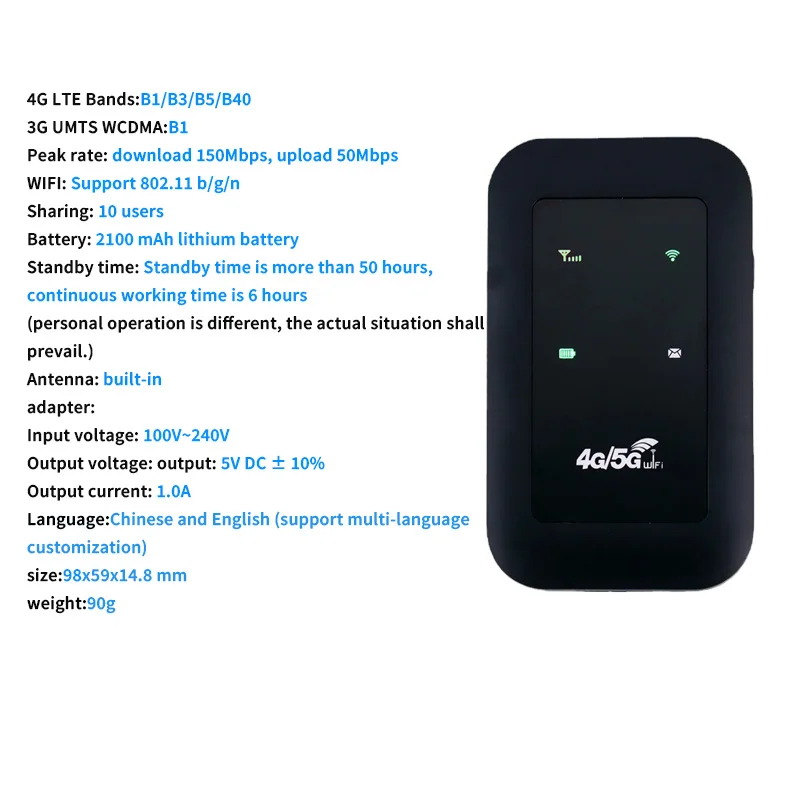 H806 4G LTE WiFi Extender 150Mbps Signal Booster with SIM Card Slot ...