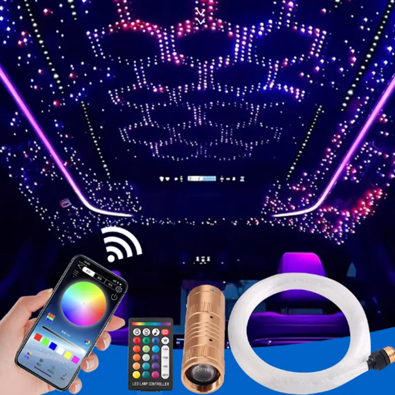 New-16W-Starry-Sky-Car-Star-Ceiling-Light-Twinkle-500PCS-RGB-Fiber ...
