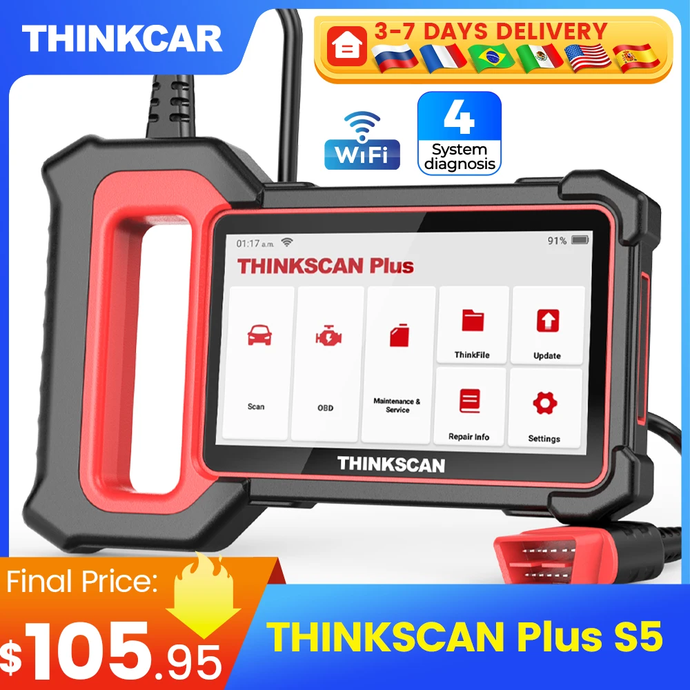 THINKCAR-Thinkscan-Plus-S5-OBD2-Diagnostic-Tool-Check-Engine-ABS-SRS ...