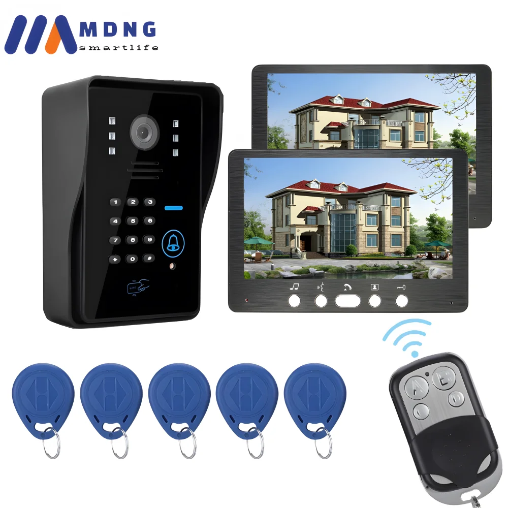 7-Inch-Wired-Video-Intercom-Doorbell-RFID-Card-Password-Remote-Unlock ...