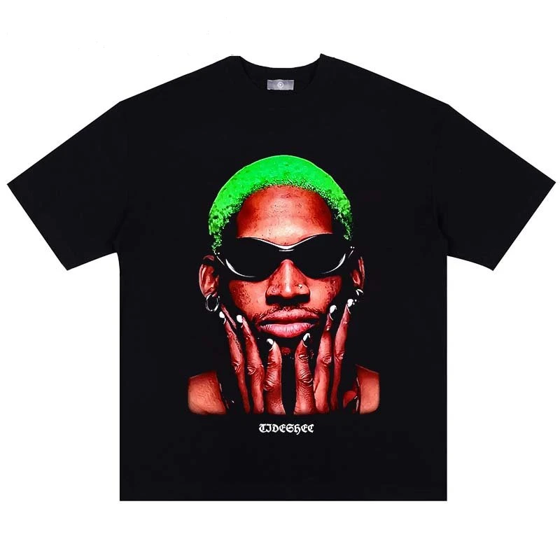 Rodman-Portrait-Printed-100-Cotton-Tshirt-Vintage-Hip-Hop-Streetwear ...