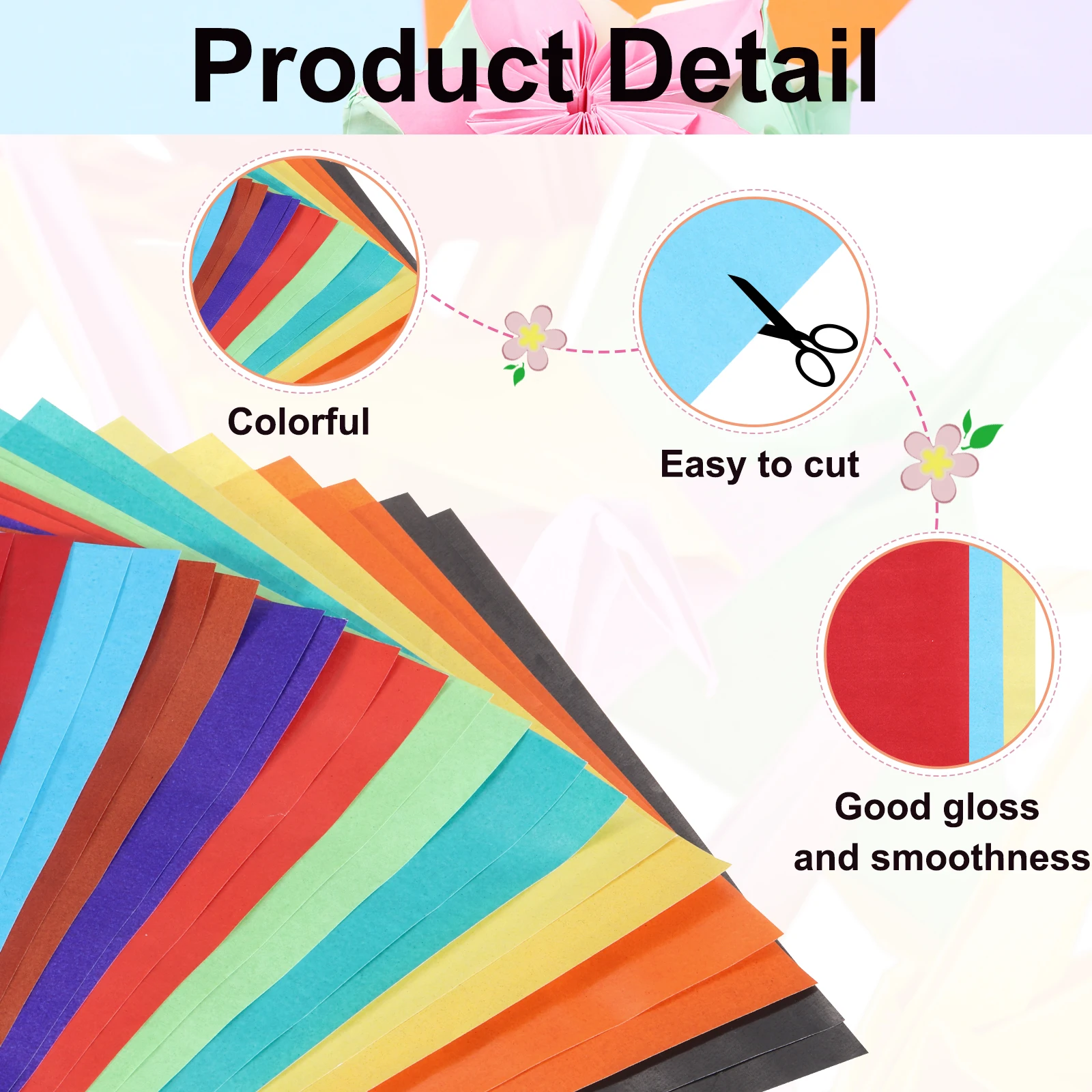 40 Sheet Large Origami Paper Shiny Origami Kite Paper Easy Folding for ...