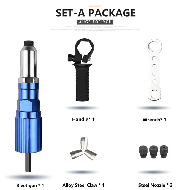 Electric Rivet Gun 2.4mm-4.8mm rivet nut gun drill adapter Cordless ...