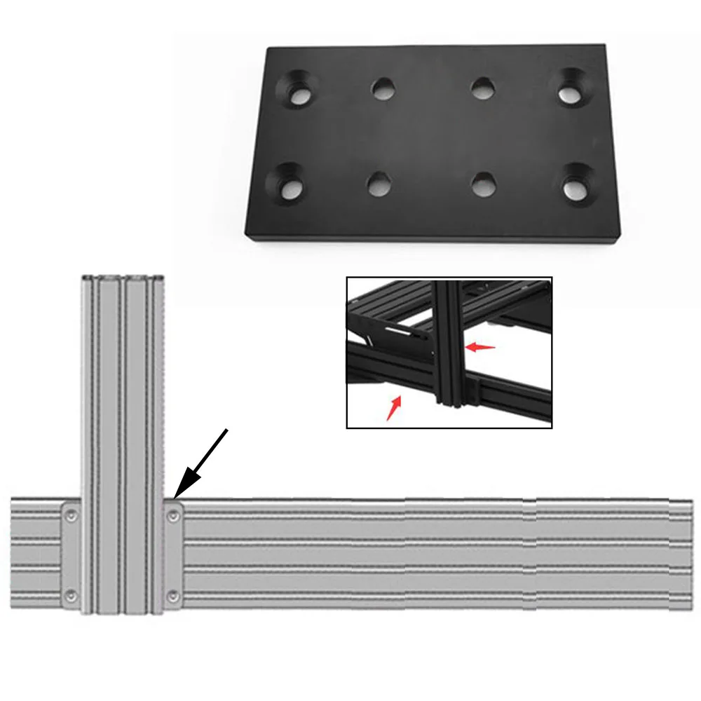 1PC Black Splicing Fixed Aluminum Plate Connection Board Racing ...