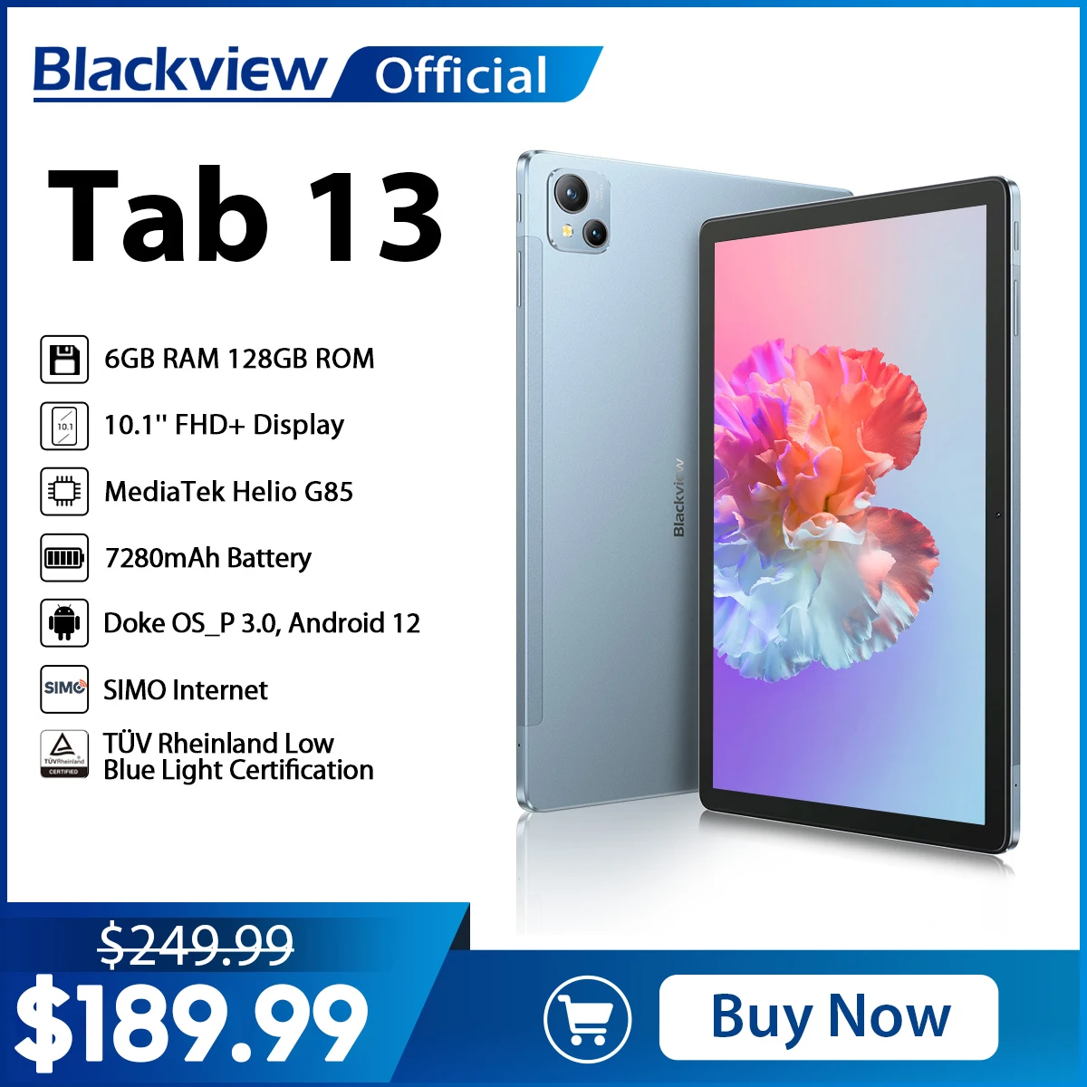 Blackview Tab 13 Tablet Helio G85 Octa Núcleo 6gb + 128gb Simo ...