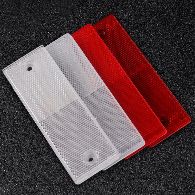 White Red Plastic Reflector Night Safety Warning Sticker With Holes ...